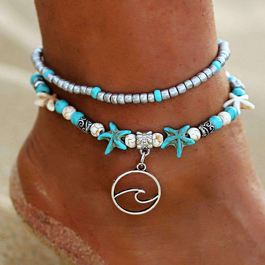 Ocean Theme Double Layer Anklet – ChakrasActivated